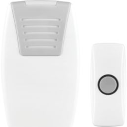 Masterplug Home Battery-Powered Wireless Door Chime Kit White - Screwfix