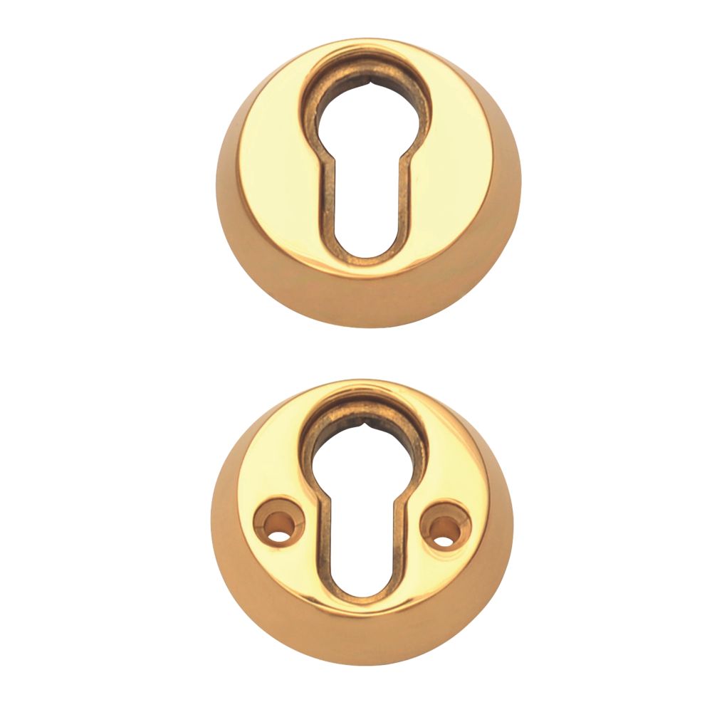 ERA Euro Escutcheon (Pair) Brass 50mm - Screwfix