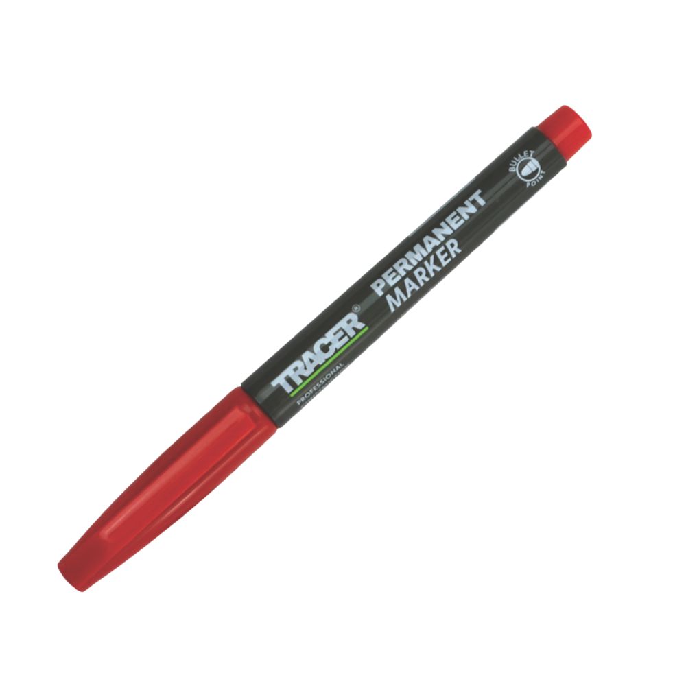 TRACER Medium Tip Red Permanent Marker - Screwfix