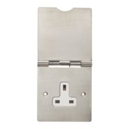 Contactum 3344BSW 13A 1-Gang Unswitched Floor Socket Brushed Steel with ...