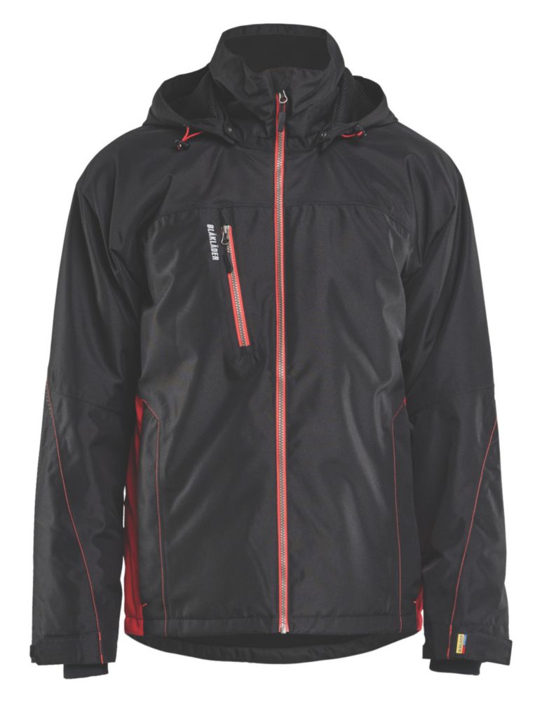 Blaklader Work Jacket Black/Red Medium 39" Chest - Screwfix