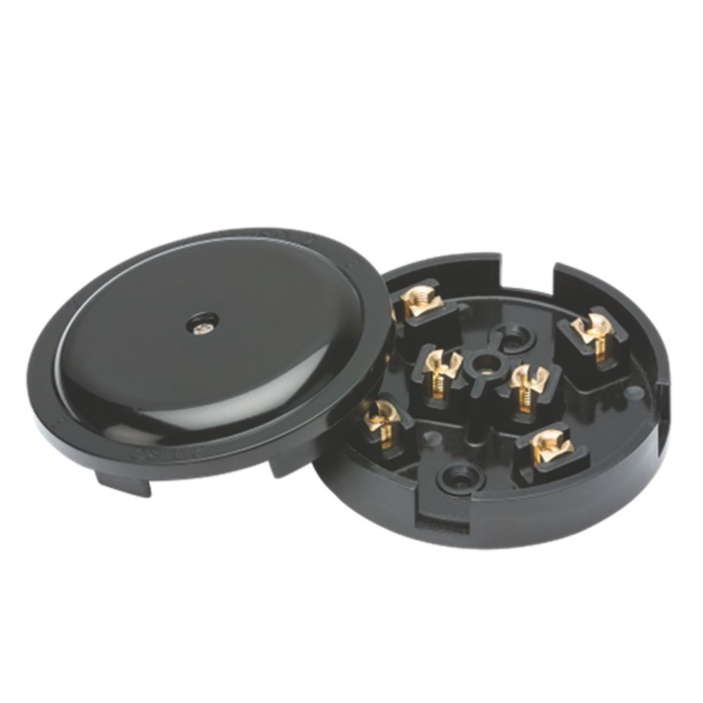 Knightsbridge 20A 6-Terminal Junction Box Black - Screwfix