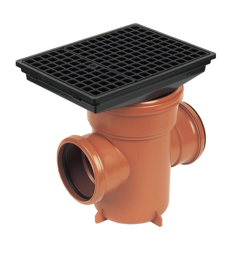 FloPlast Push-Fit Double Socket Rectangular Grid Back-Inlet Bottle ...