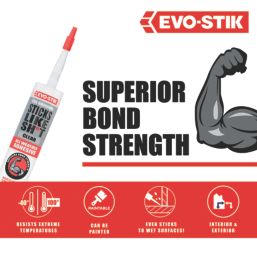 Evo-Stik Sticks Like Sh*t Solvent-Free All-Weather Adhesive Clear 290ml ...