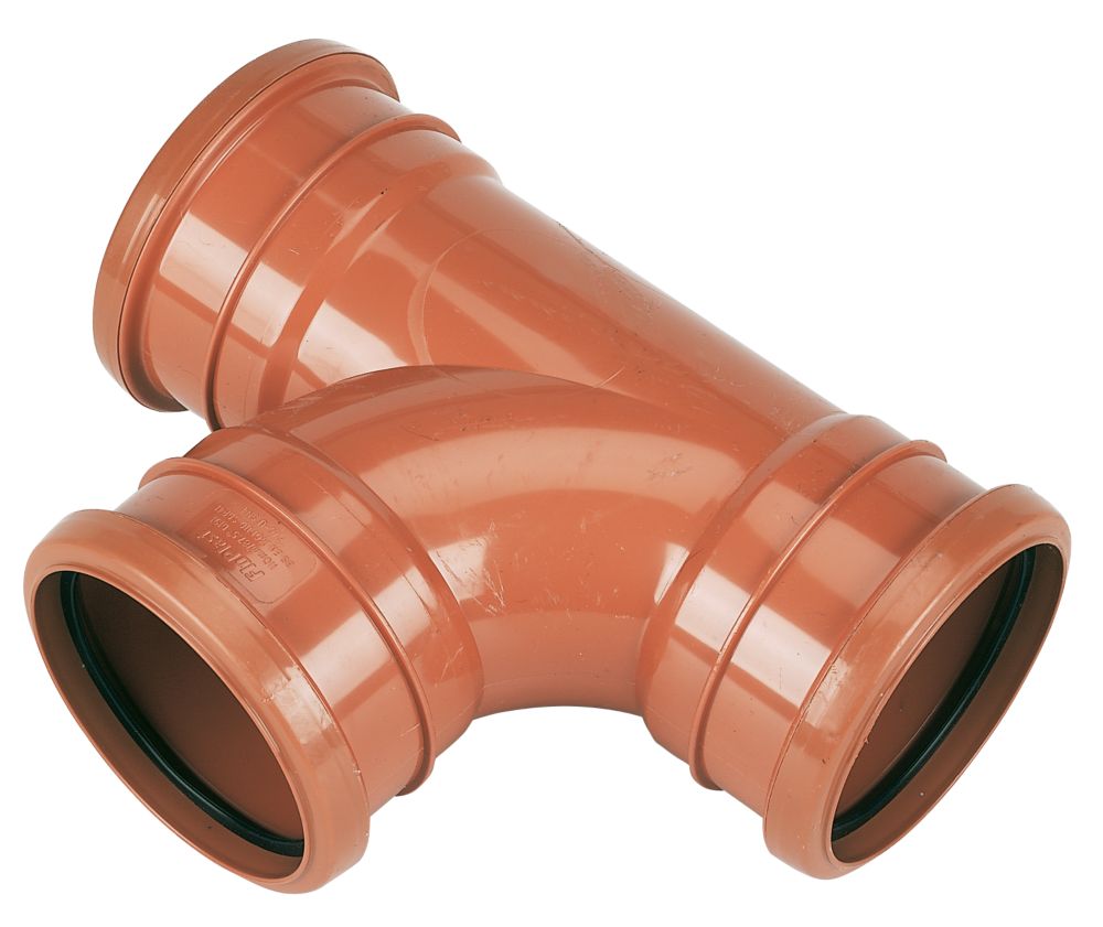 FloPlast Push-Fit 87.5° Triple Socket Equal Junction 110mm - Screwfix