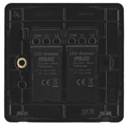 Arlec 2-Gang 2-Way LED Dimmer Switch Black - Screwfix