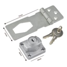 Smith & Locke Hasp & Staple with Lock Galvanised 89mm - Screwfix
