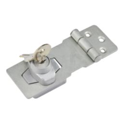 Smith & Locke Hasp & Staple with Lock Galvanised 89mm - Screwfix