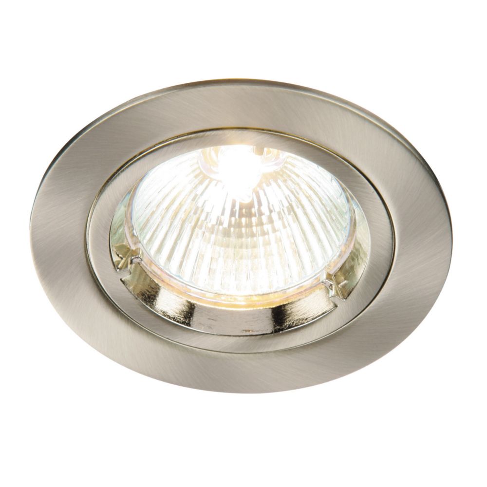 Saxby Cast Fixed Recessed Downlight Satin Nickel - Screwfix