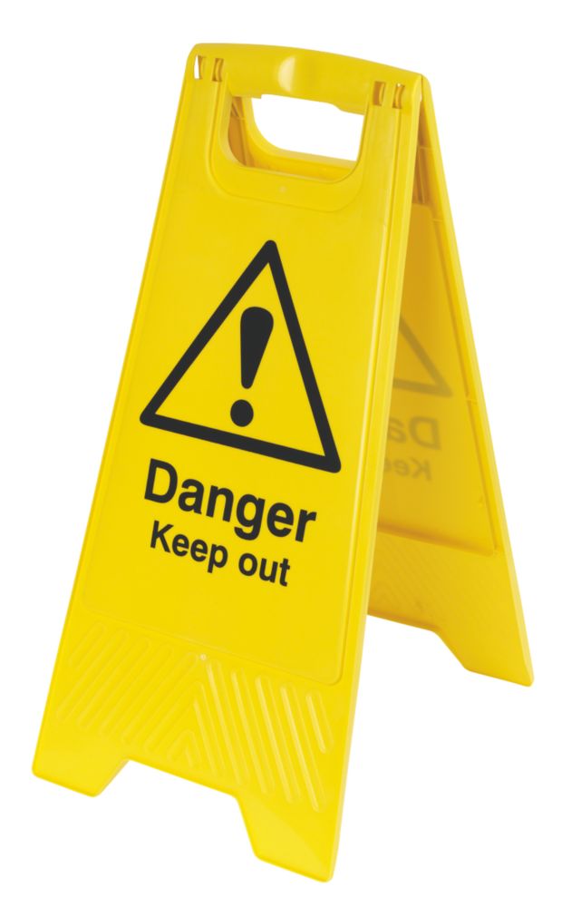 Danger Keep Out A-Frame Safety Sign 600mm x 290mm - Screwfix