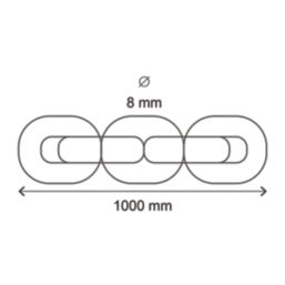 Smith & Locke Hardened Steel & PVC Security Chain 1000mm x 8mm - Screwfix