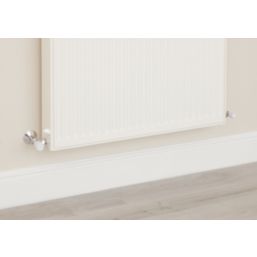Flomasta 10mm x 21mm White/Chrome Angled Modern Manual Radiator Valve ...