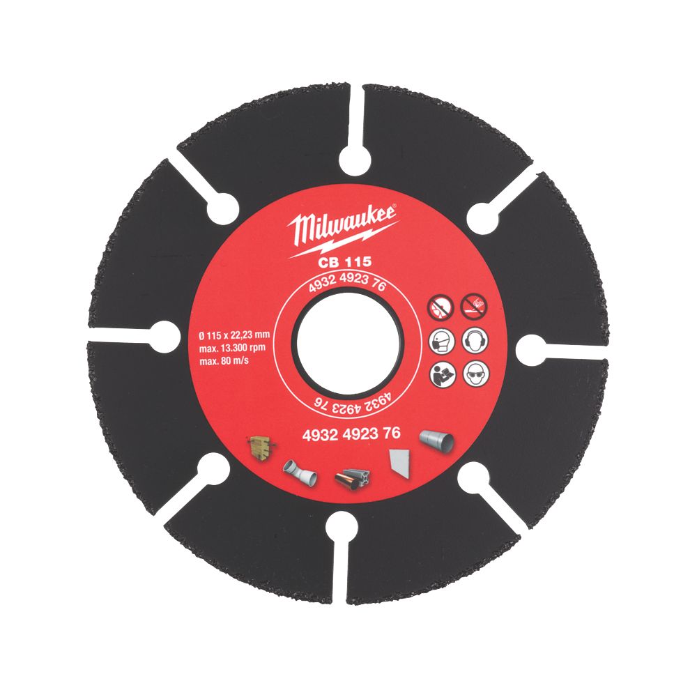 Milwaukee CB115 Multi-Material Carbide Blade 115mm (4 1/2") x 22.23mm ...