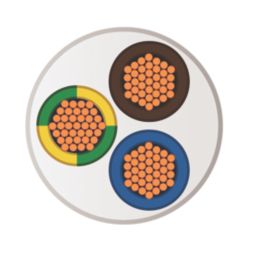 Time 2183Y White 3-Core 0.5mm² Flexible Cable 10m Coil - Screwfix