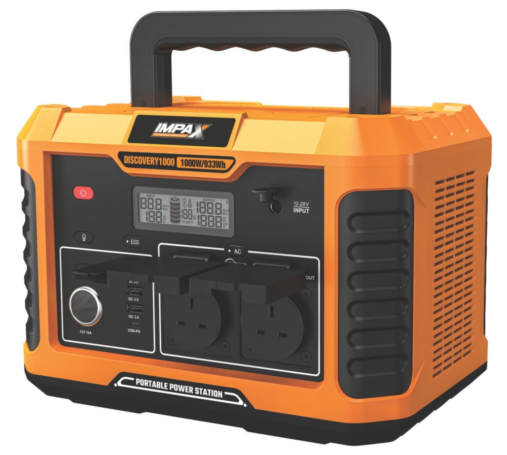 IMPAX DISCOVERY 1000W Portable Power Station 933Wh - Screwfix