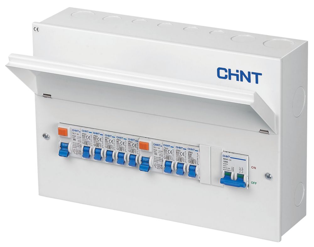 Chint NX3 16-Module 8-Way Populated Dual RCD Consumer Unit - Screwfix