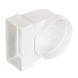 Manrose Round to Rectangular 90° Bend Appliance Connector White 100mm ...