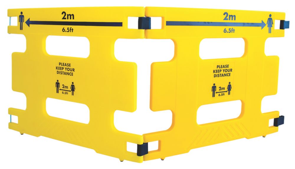 Addgards Keep Your Distance Safety Barriers Yellow/Black 1m 2 Pack ...