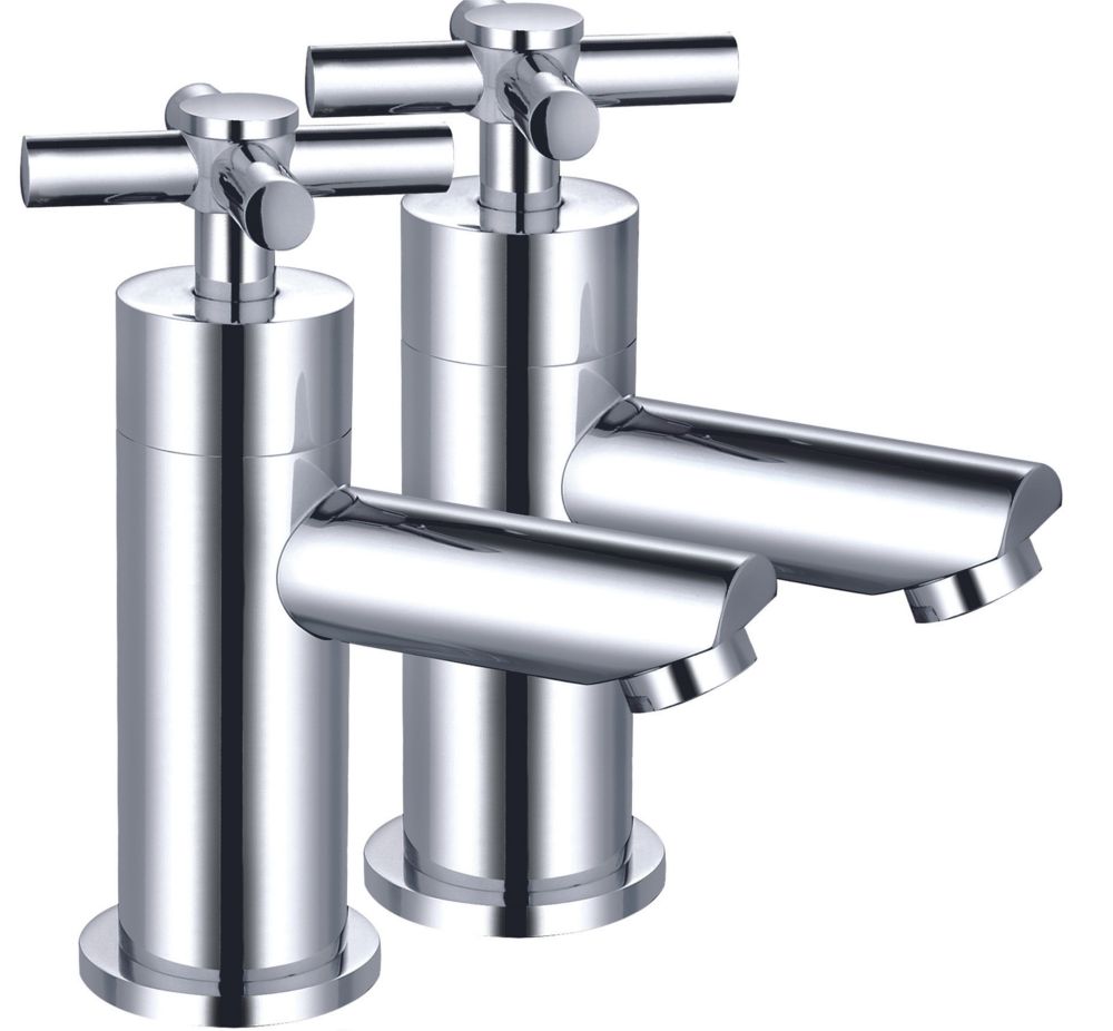 ETAL Oban Polished Chrome 159mm Deck Mounted Cross Head 2 Tap Holes ...