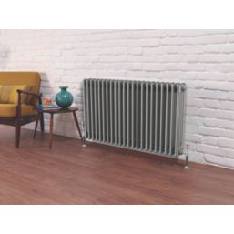 Acova 600mm x 1042mm 5990BTU Silver Horizontal 4 Column Radiator - Screwfix
