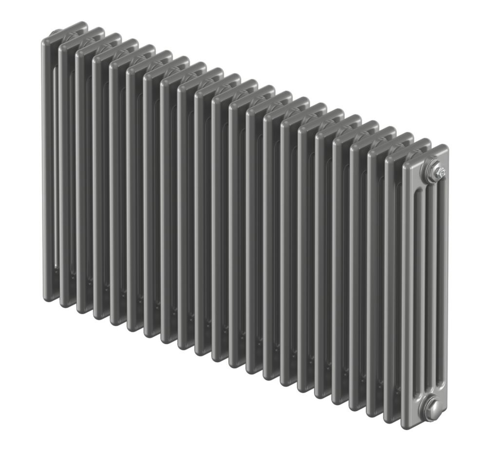 Acova 600mm x 1042mm 5990BTU Silver Horizontal 4 Column Radiator - Screwfix