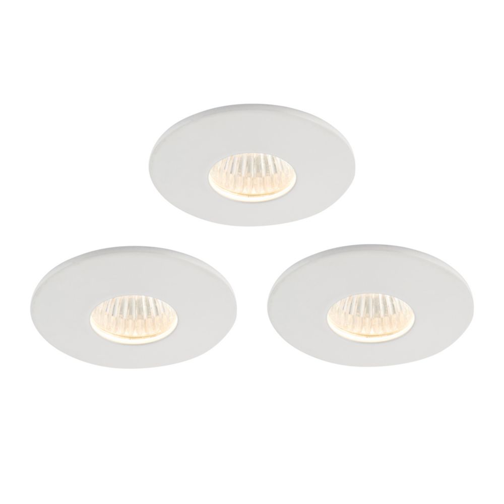 Saxby Vega Round LED Micro Downlights Matt White 12W 240lm 3 Pack ...