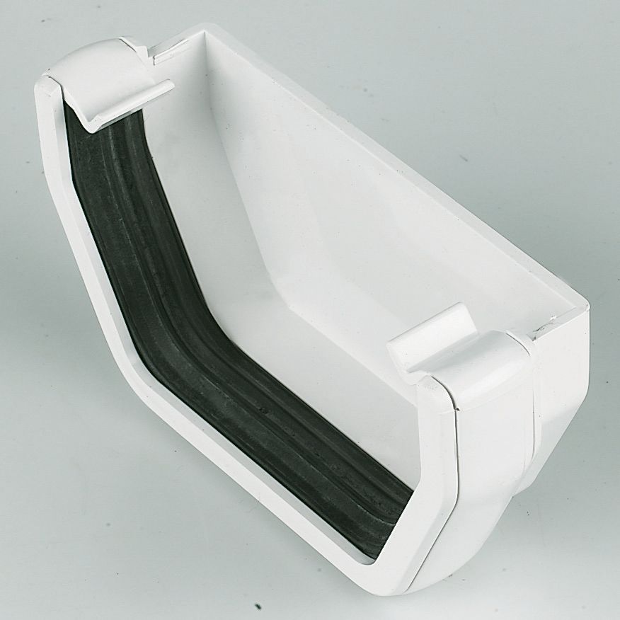 FloPlast Square External Stop End White 114mm | Square Line Guttering ...