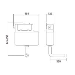Eddy Side Entry Slimline Concealed Cistern with Flush Button 3/6Ltr ...