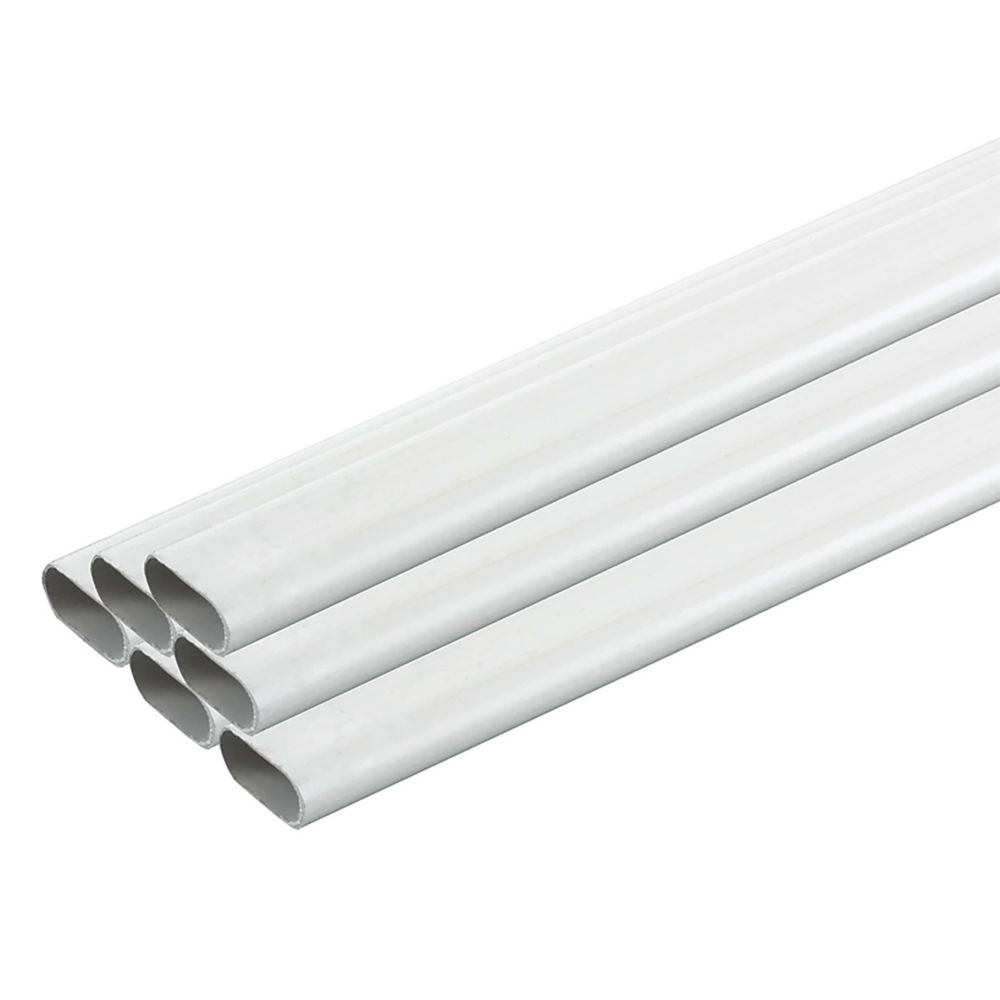 Deta TTE Oval uPVC White Conduit 20mm x 2m 40 Pack - Screwfix