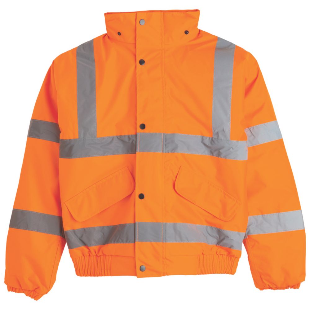 Pro RTX High Visibilty Bomber Jacket Orange Large 44" Chest - Screwfix