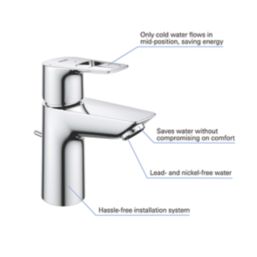 Grohe Start Loop Chrome 147mm Cloakroom Lever Mono Basin Mixer Tap With ...