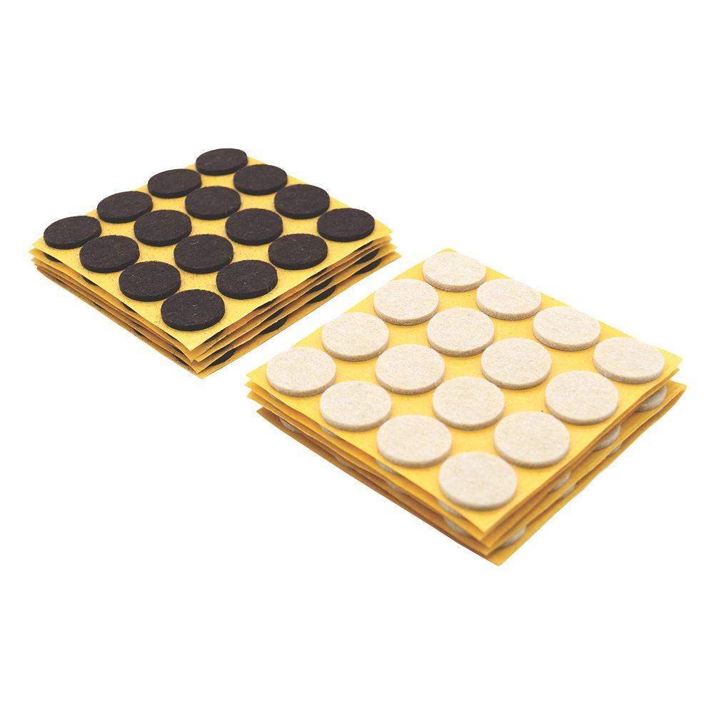 Essentials Brown/Beige Round Self-Adhesive Felt Pads 22mm x 22mm 160 ...