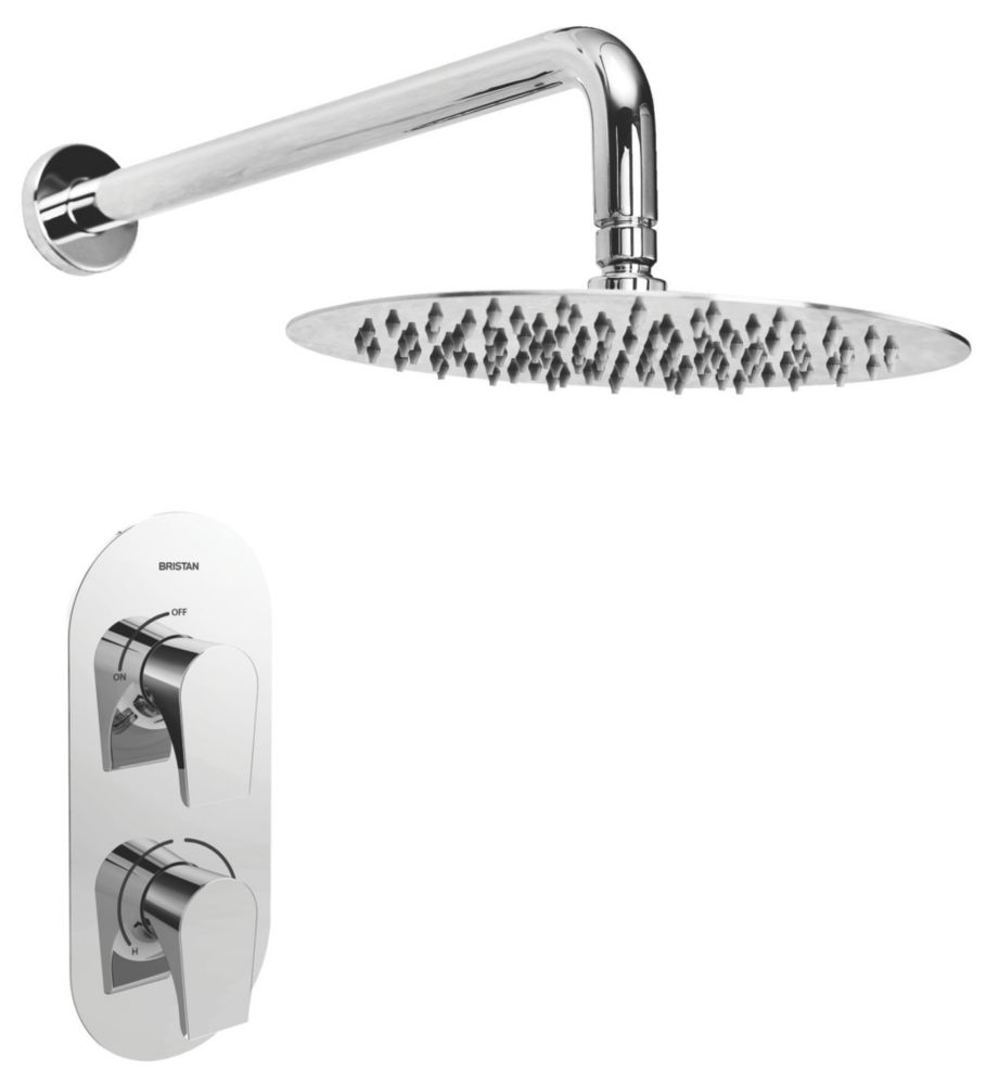 Bristan Hourglass Rear-Fed Concealed Chrome Thermostatic Mixer Shower ...