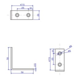 Essentials Angle Bracket Silver 50mm x 50mm x 20mm - Screwfix