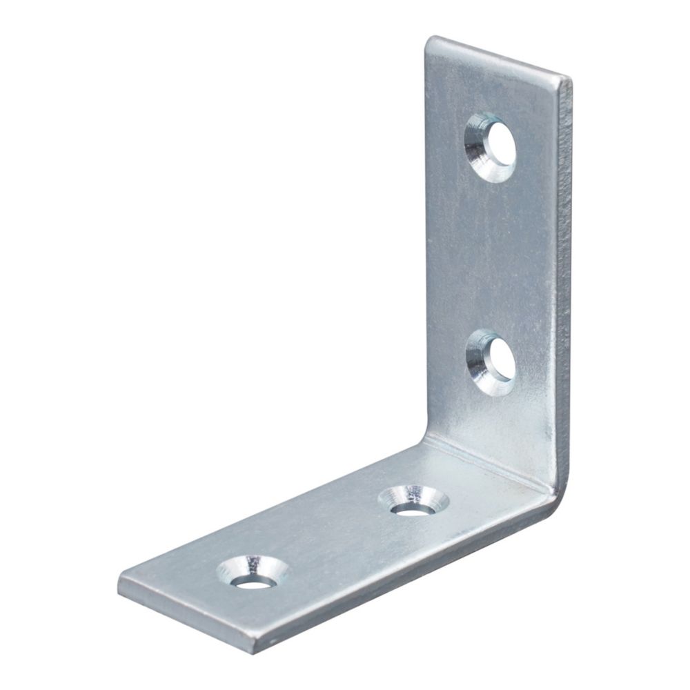 Essentials Angle Bracket Silver 50mm x 50mm x 20mm - Screwfix