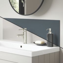 Splashwall Malibu / Storm Vanity Splashback Gloss Beige/Blue 250mm x 800mm x 4mm - Screwfix