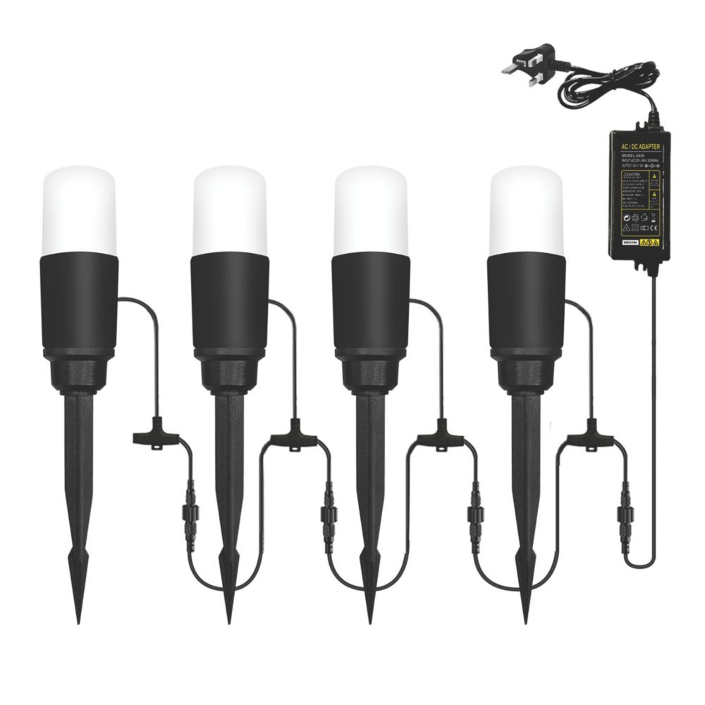 Zink Lapin Outdoor LED Path Lights Kit Black 3W 250lm - Screwfix