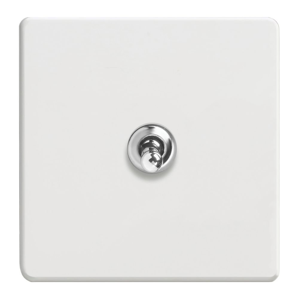 Varilight 10A 1-Gang 2-Way Light Switch Ice White with Colour-Matched ...