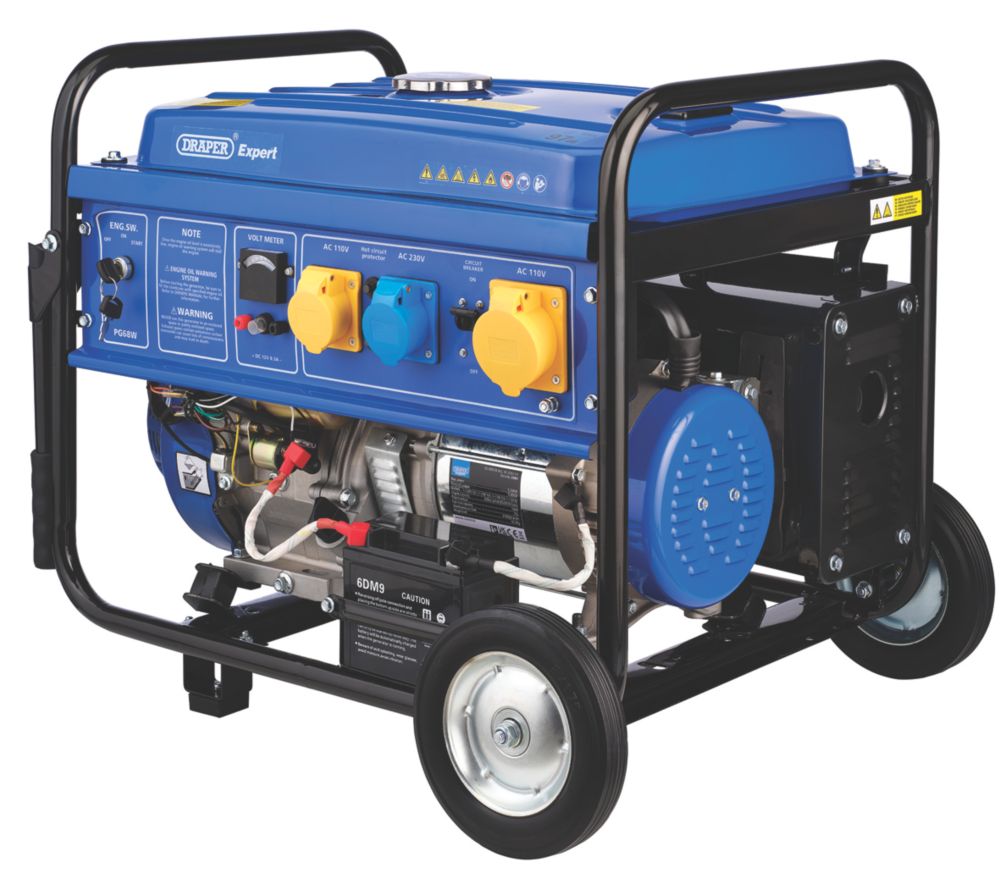 Draper Expert 23984 4400W Petrol Generator 115V/230V/12V - Screwfix