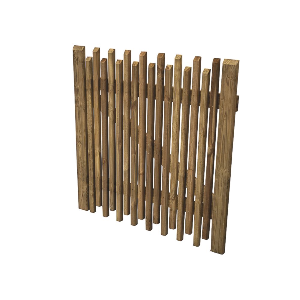 Forest Picket Garden Gate 900mm x 900mm Natural Timber - Screwfix