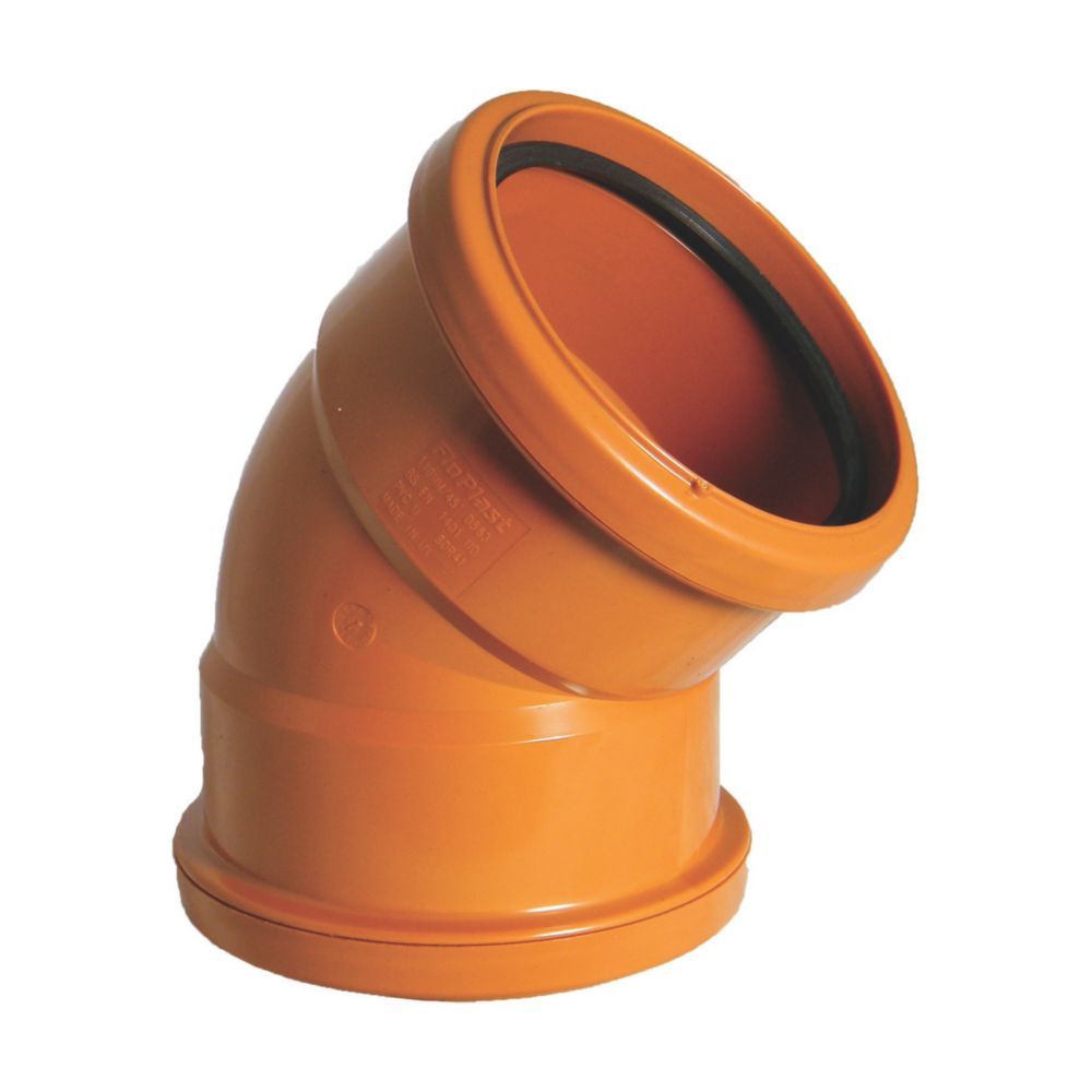 FloPlast Push-Fit 45° Double Socket Bend 110mm - Screwfix