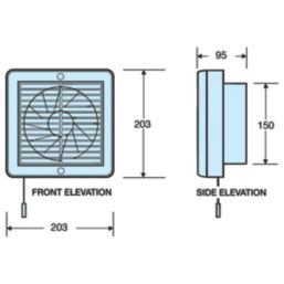 Manrose XF150BP 150mm (6") Axial Kitchen Extractor Fan White 240V ...