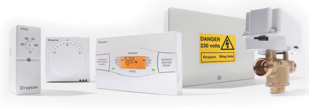 Drayton Biflo 2-Channel Wired Central Heating Control Pack - Screwfix