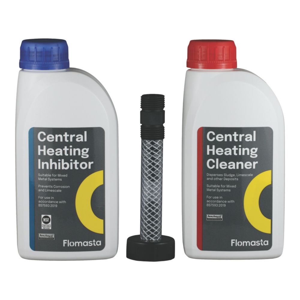 Flomasta Central Heating Inhibitor, Cleaner & Filling Kit 1Ltr 3 Pcs ...