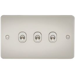 Knightsbridge FP3TOGPL 10AX 3-Gang 2-Way Light Switch Pearl - Screwfix