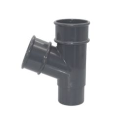 FloPlast MiniFlo Round Downpipe Branch Anthracite Grey 50mm - Screwfix