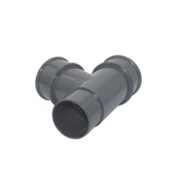 FloPlast MiniFlo Round Downpipe Branch Anthracite Grey 50mm - Screwfix