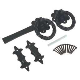 GateMate Ornamental Ring Gate Latch Black 250mm - Screwfix