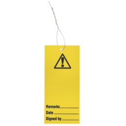 Essentials 'Warning' Safety Maintenance Tags 10 Pack - Screwfix
