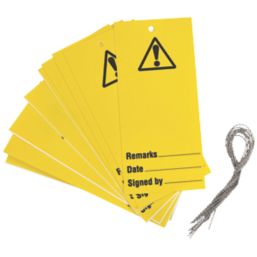 Essentials 'Warning' Safety Maintenance Tags 10 Pack - Screwfix